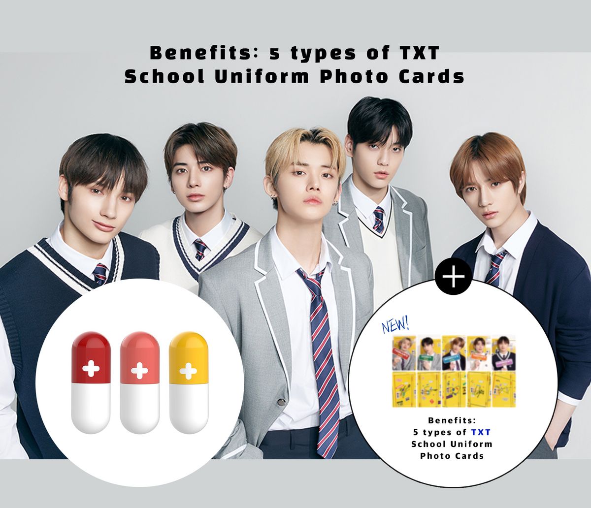 [Benefits: 5 types of TXT School Uniform Photo Cards] CAPSULE TOK LIP ...
