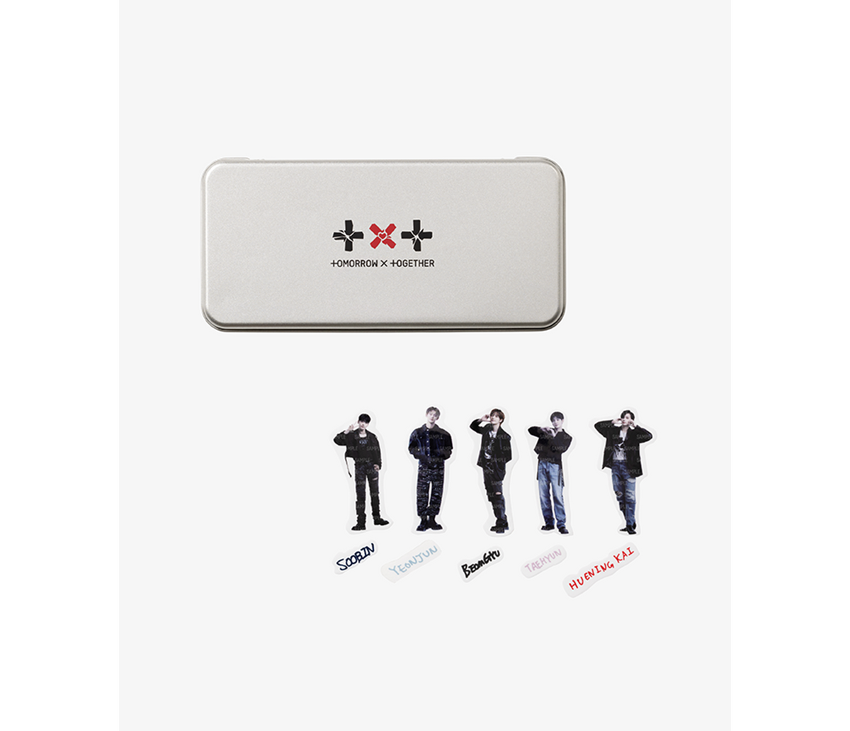 TXT - GOOD BOY GONE BAD OFFICIAL MD Tin Pen Case + Sticker Set – Korea Box